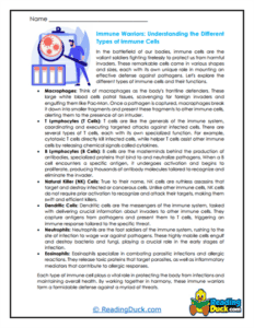 Immunology Worksheets | Antigens | Reading Duck.com