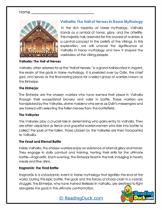 Viking Age Reading Worksheets | Reading Duck.com