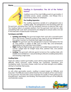 Gymnastics Worksheets