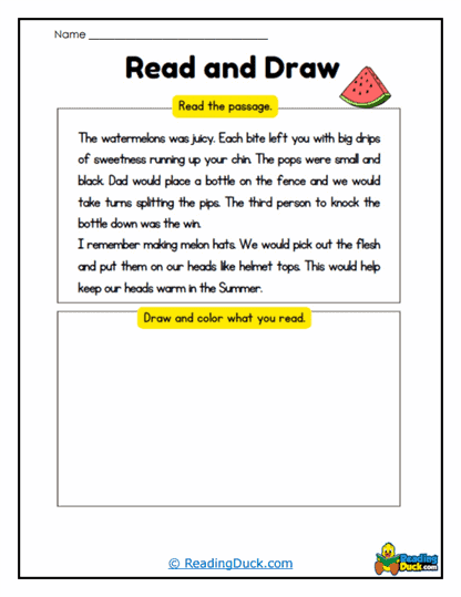 Visualizing Worksheets | Print Concept | Reading Duck.com