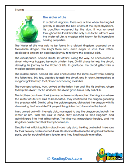 Folklore Worksheets | Fiction Genre | Reading Duck.com