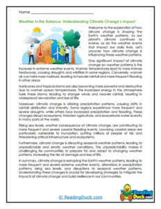 Climate Change Worksheets