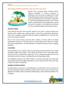 Landforms Worksheets | Earth Science | Reading Duck.com
