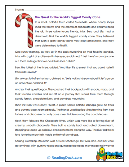 400-Word Reading Comprehension Worksheets | Reading Duck.com