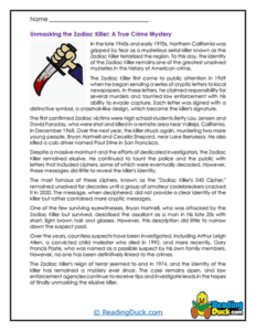 True Crime Worksheets | Nonfiction Genre | Reading Duck.com
