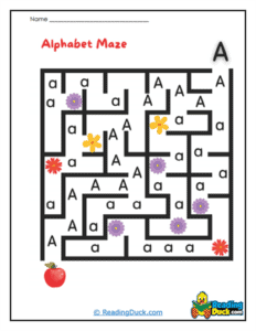 Alphabet Maze Worksheets | Letter Series | Reading Duck.com