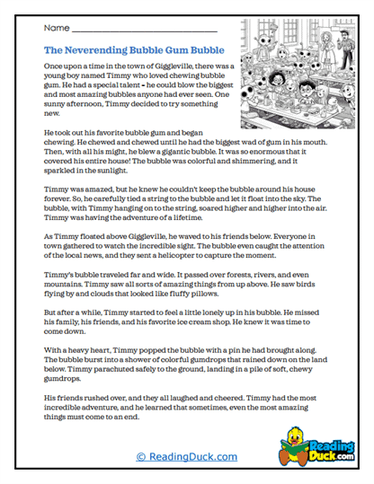 Grade 3 Reading Comprehension Worksheets