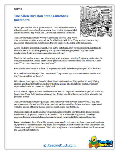 Grade 3 Reading Comprehension Worksheets | Reading Duck.com