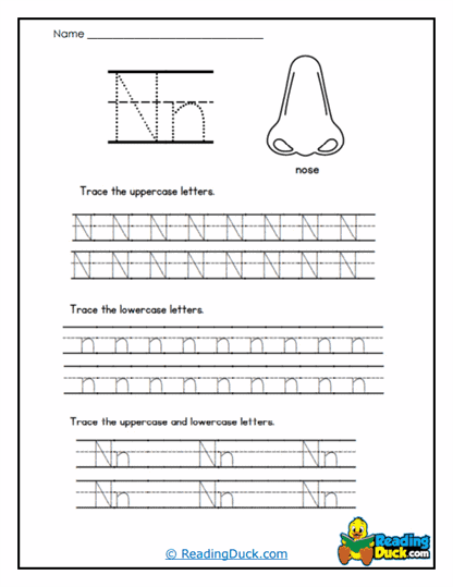 Letter Tracing Worksheets | Pre-Reading Series | Reading Duck.com