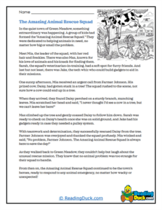 Grade 4 Reading Comprehension Worksheets